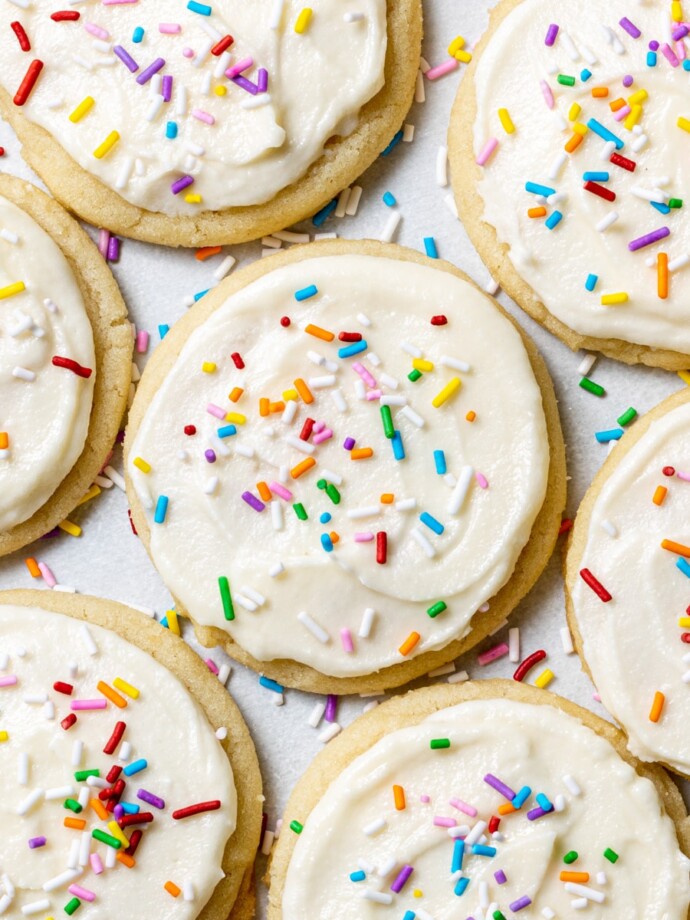 Buttercream Frosted Sugar Cookies - Cookie Dough Diaries