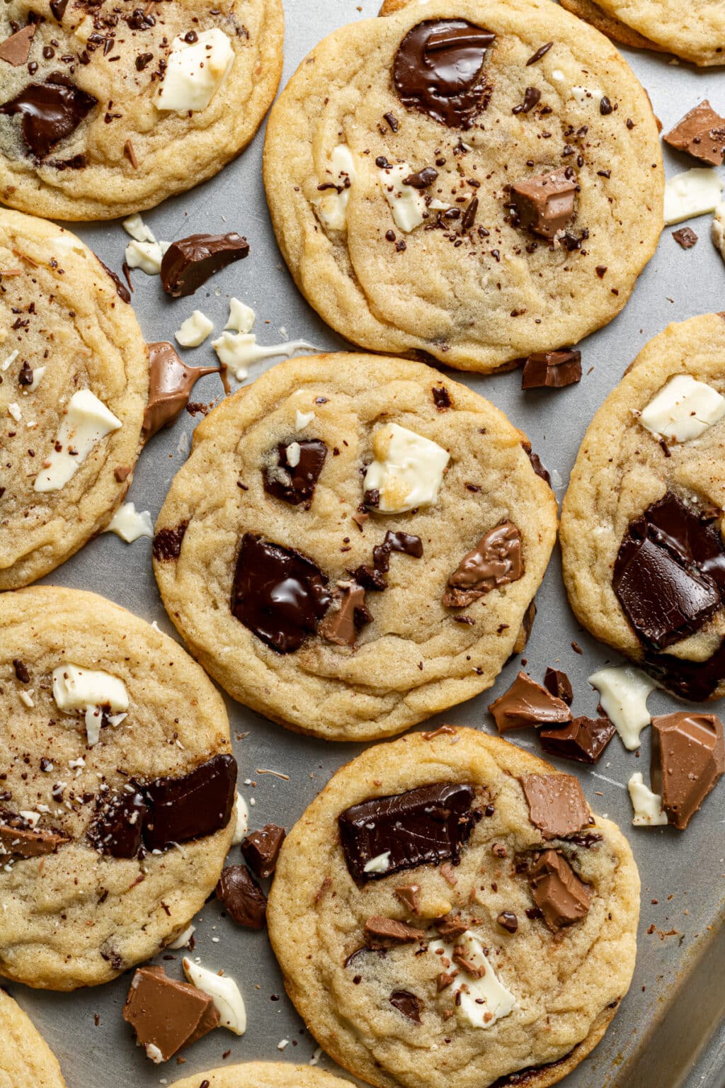 Triple Chocolate Chip Cookies - Cookie Dough Diaries