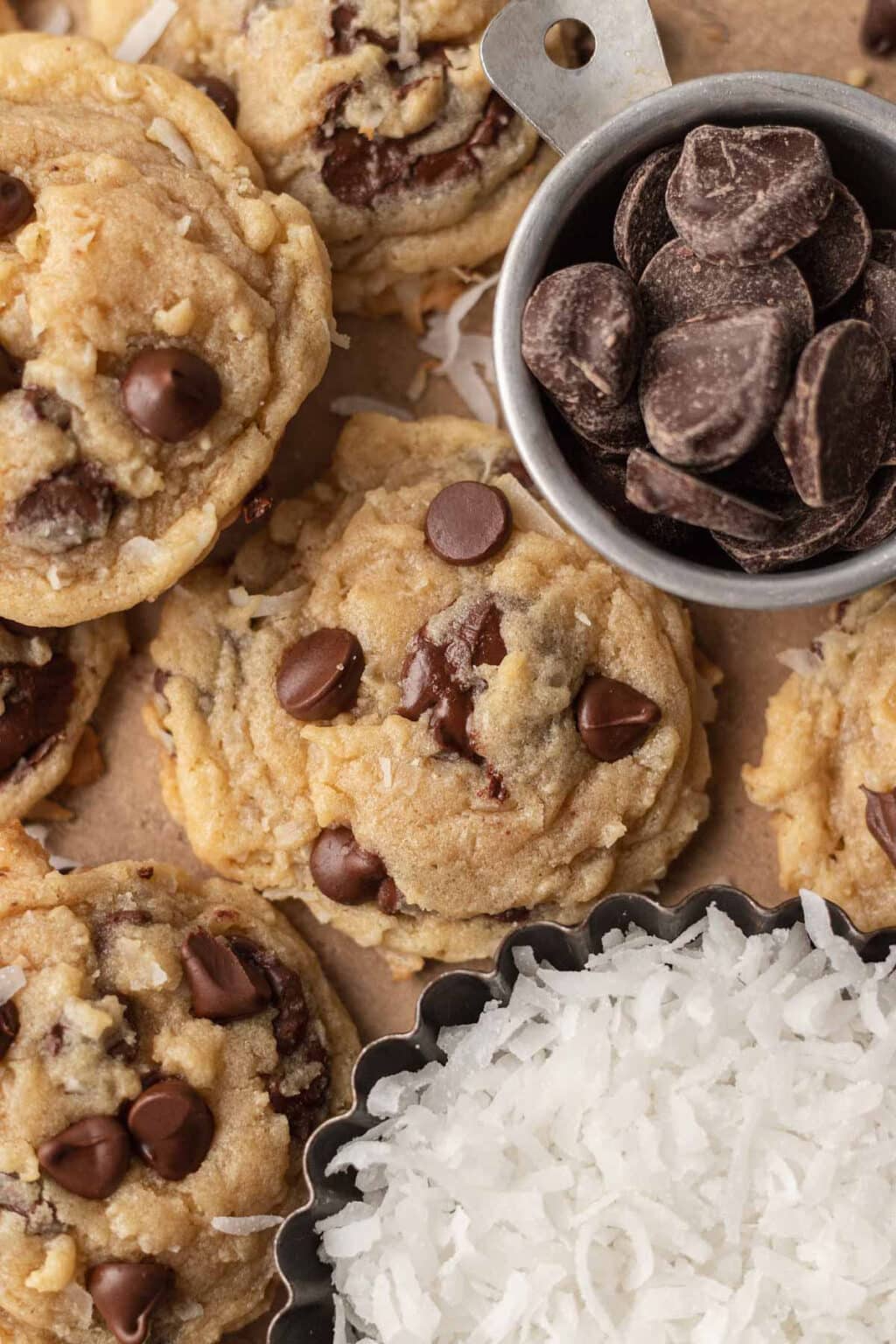 Coconut Chocolate Chip Cookies - Cookie Dough Diaries